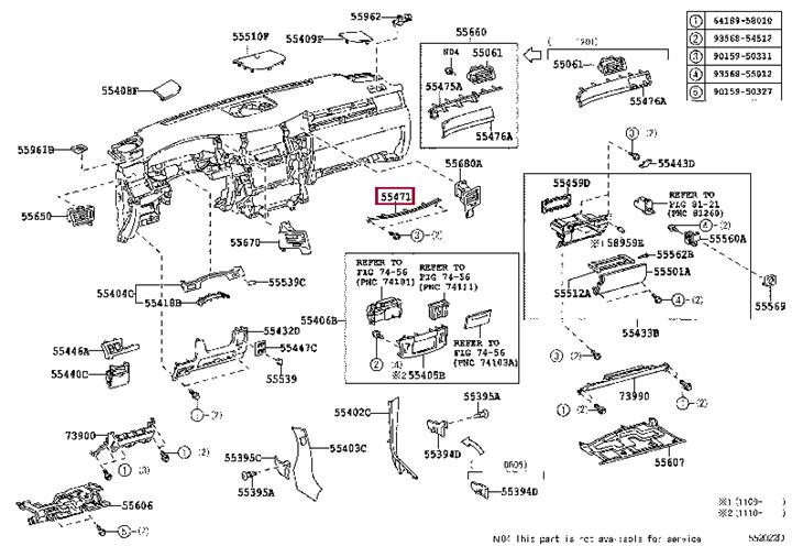 5547160180 Toyota - Moulding, instrument cluster, no.1 55471-60180 ...